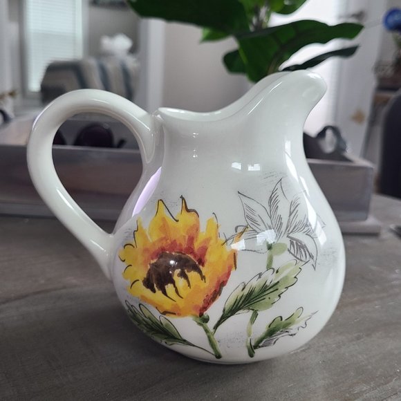 Maxcera | Dining | Ceramic Creamer Pitcher Sunflower Design Maxcera ...